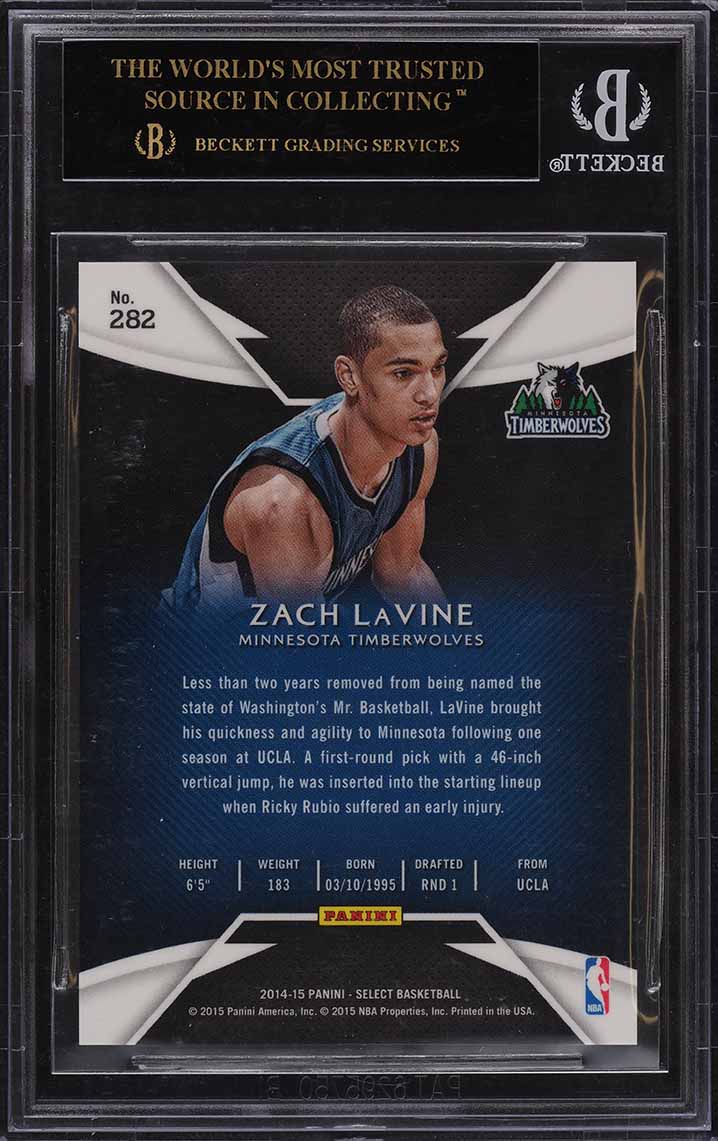 2014 Select Courtside Zach Lavine ROOKIE #282 BGS 10 PRISTINE, BLACK LABEL on Fanatics Collect