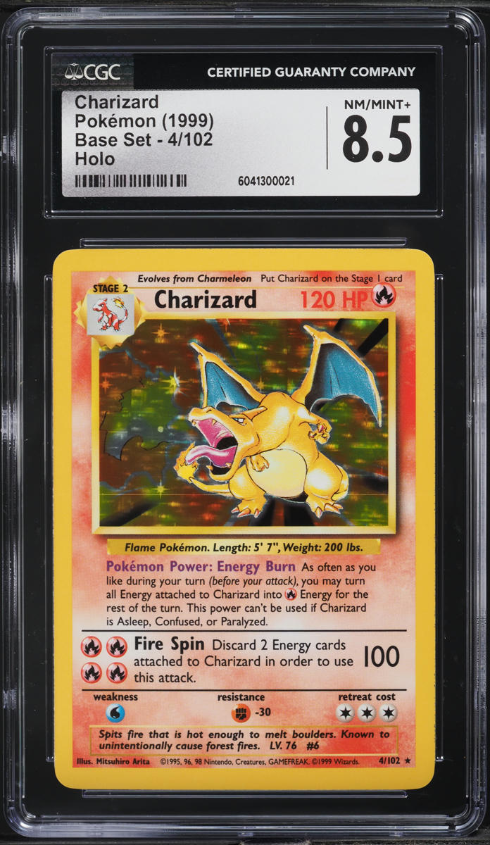 1999 Pokemon Base Set Holo Charizard #4 CGC 8.5 NM-MT+ on Fanatics Collect