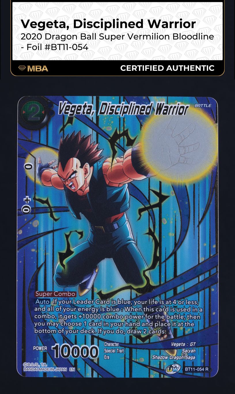 2020 Dragon Ball S Vermilion Bloodline Foil Vegeta, Disciplined Warrior MBA AUTH on Fanatics Collect