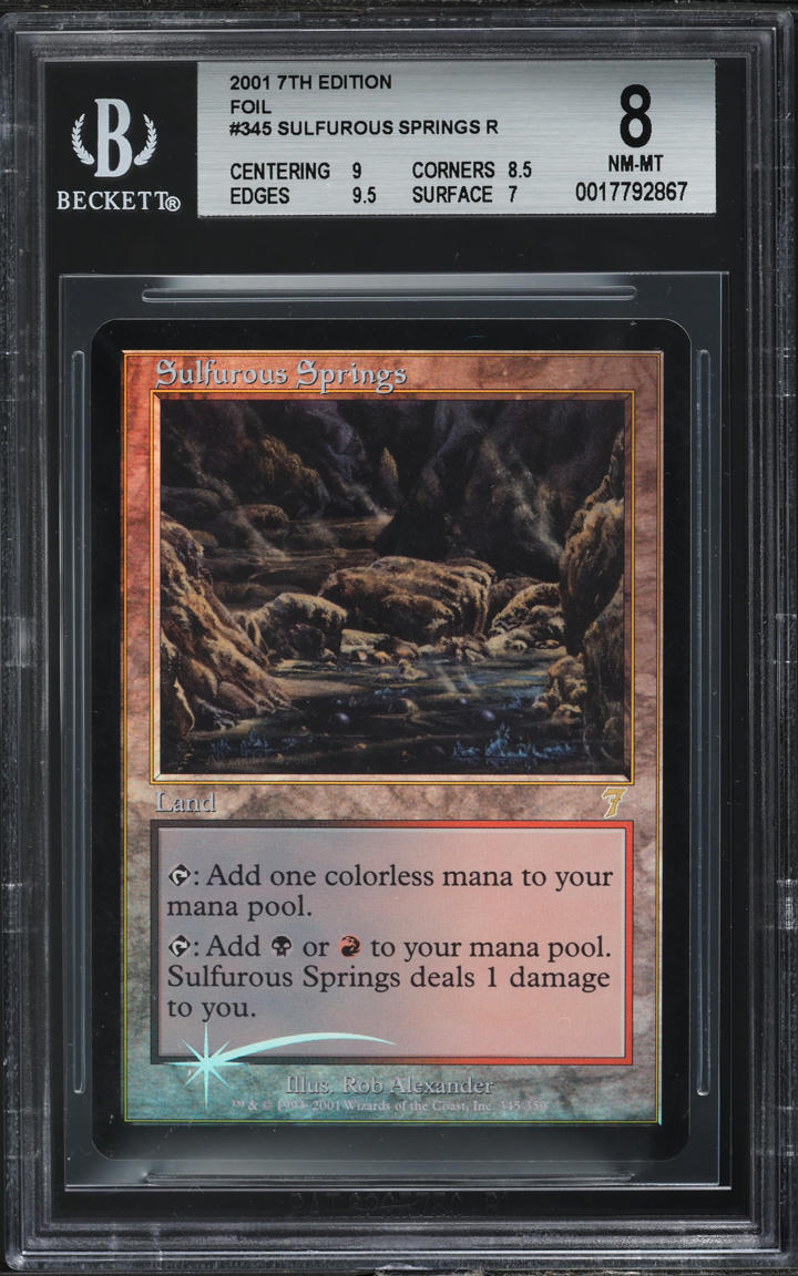 2001 Magic The Gathering MTG Seventh Edition Foil Sulfurous Springs BGS ...