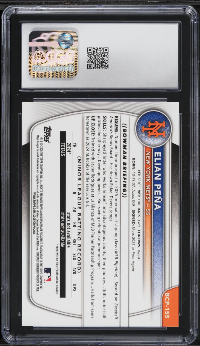 2025 Bowman Chrome Reptilian Blue Refractor Elian Pena PROSPECT /150 # ...