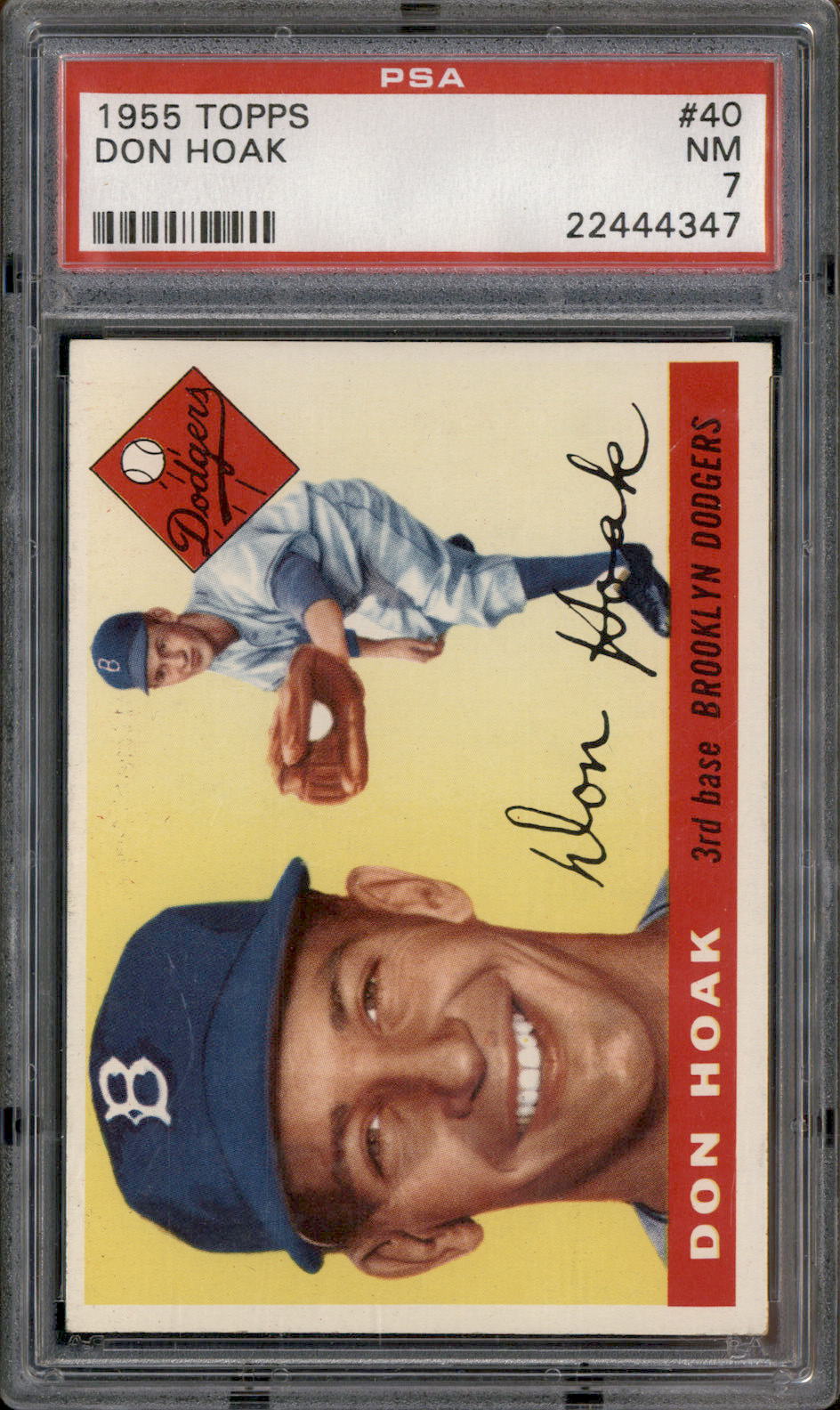 1955 Topps #40 Don Hoak PSA 7 on Fanatics Collect