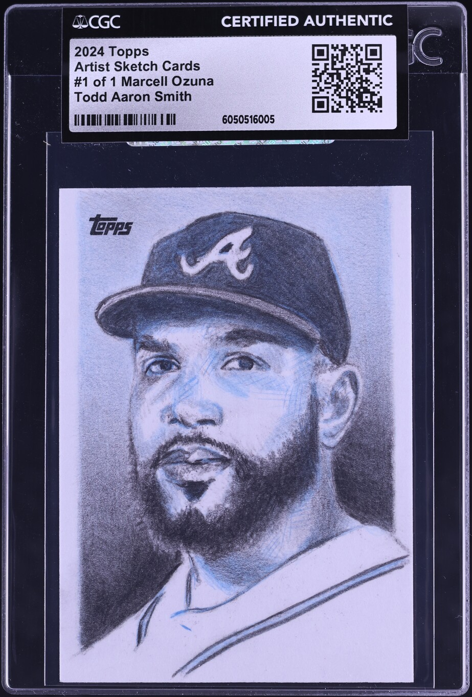 2024 Topps Artist Sketch Cards Todd Aaron Smith Marcell Ozuna AUTO 1/1 ...