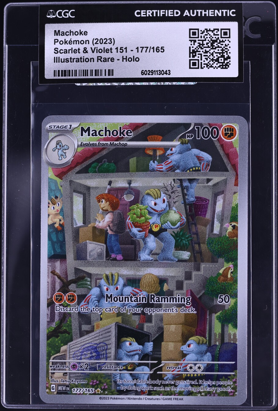 2023 Pokemon Scarlet & Violet 151 Illustration Rare Machoke #177 CGC AUTH on Fanatics Collect