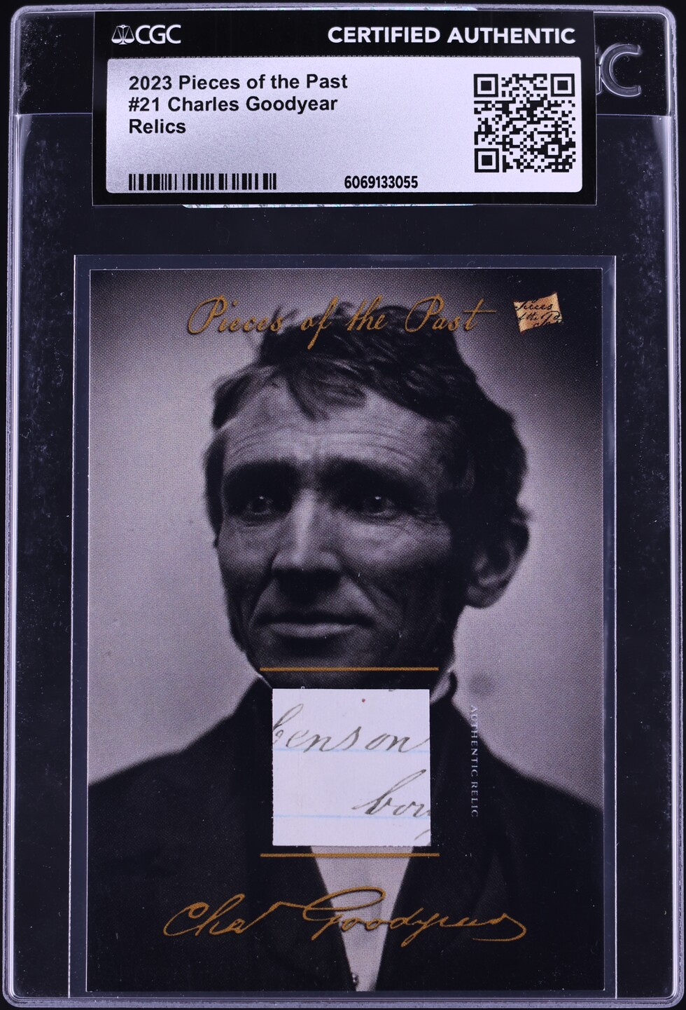 2023 Pieces Of The Past Relics Charles Goodyear PATCH #21 CGC AUTH on ...