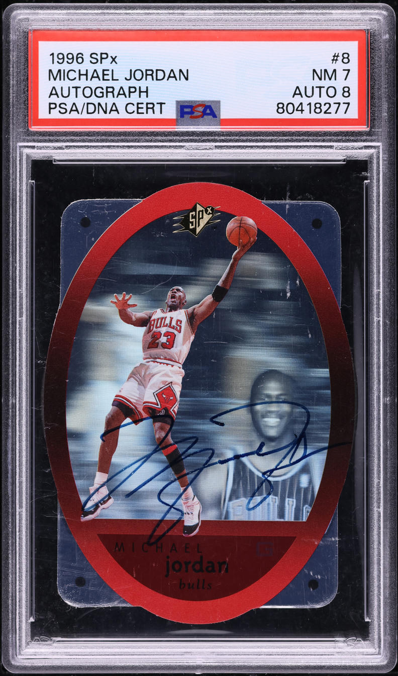 1996 SPx Die-Cut Michael Jordan AUTO DNA 8 #8 PSA 7 NRMT on Fanatics ...
