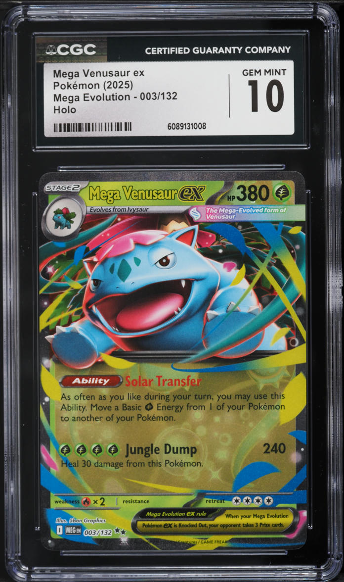 2025 Pokemon Mega Evolution Holo Mega Venusaur ex #3 CGC 10 GEM MINT on ...