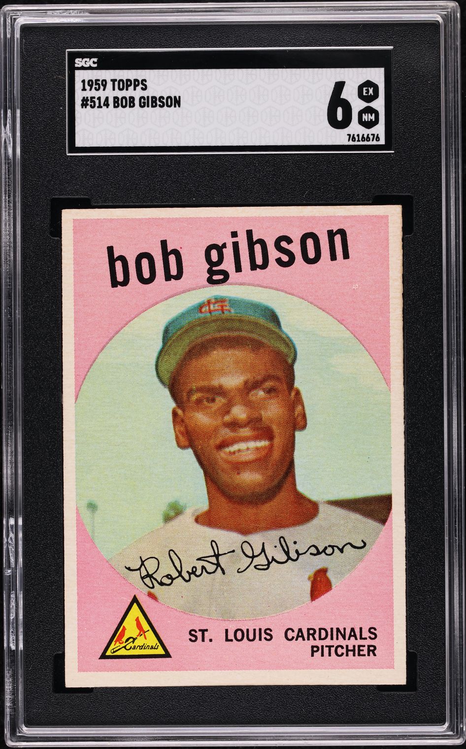 1959 Topps Bob Gibson ROOKIE #514 SGC 6 EXMT on Fanatics Collect