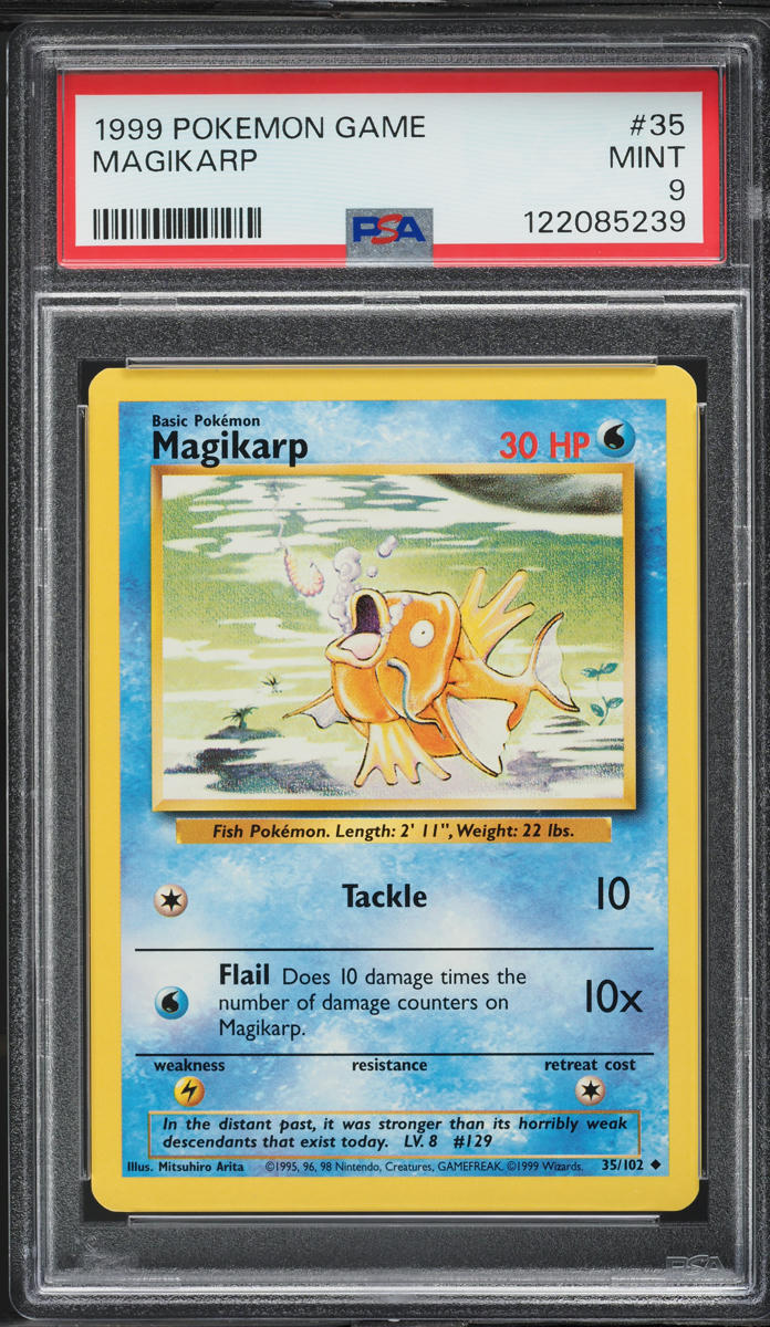 1999 Pokemon Base Set Magikarp #35 PSA 9 MINT on Fanatics Collect