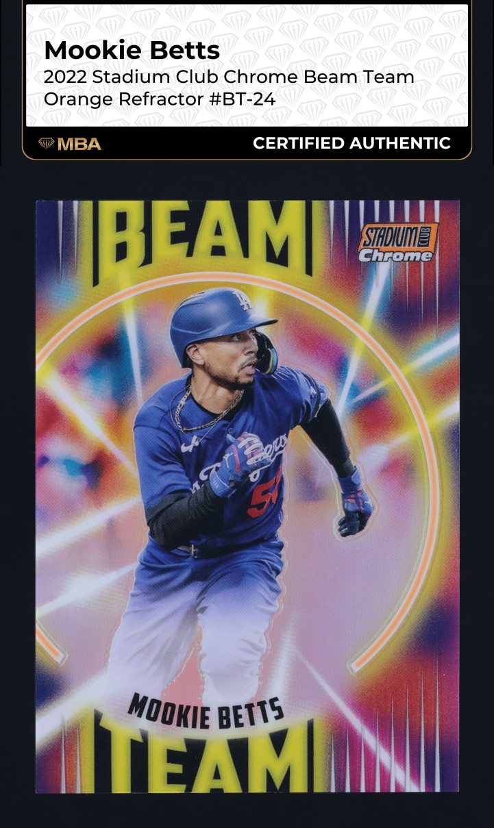 2022 Stadium Club Chrome Beam Team Orange Refractor Mookie Betts /25 ...