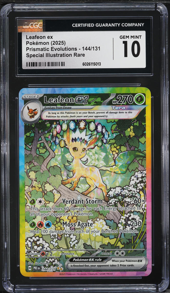 2025 Pokemon SV Prismatic Evolutions Art Rare Leafeon ex #144 CGC 10 ...