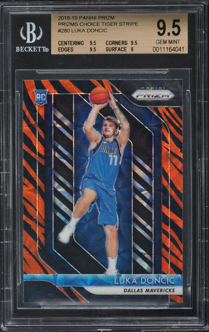 2018 Panini Prizm Choice Tiger Stripe Luka Doncic ROOKIE #280 BGS 9.5 ...