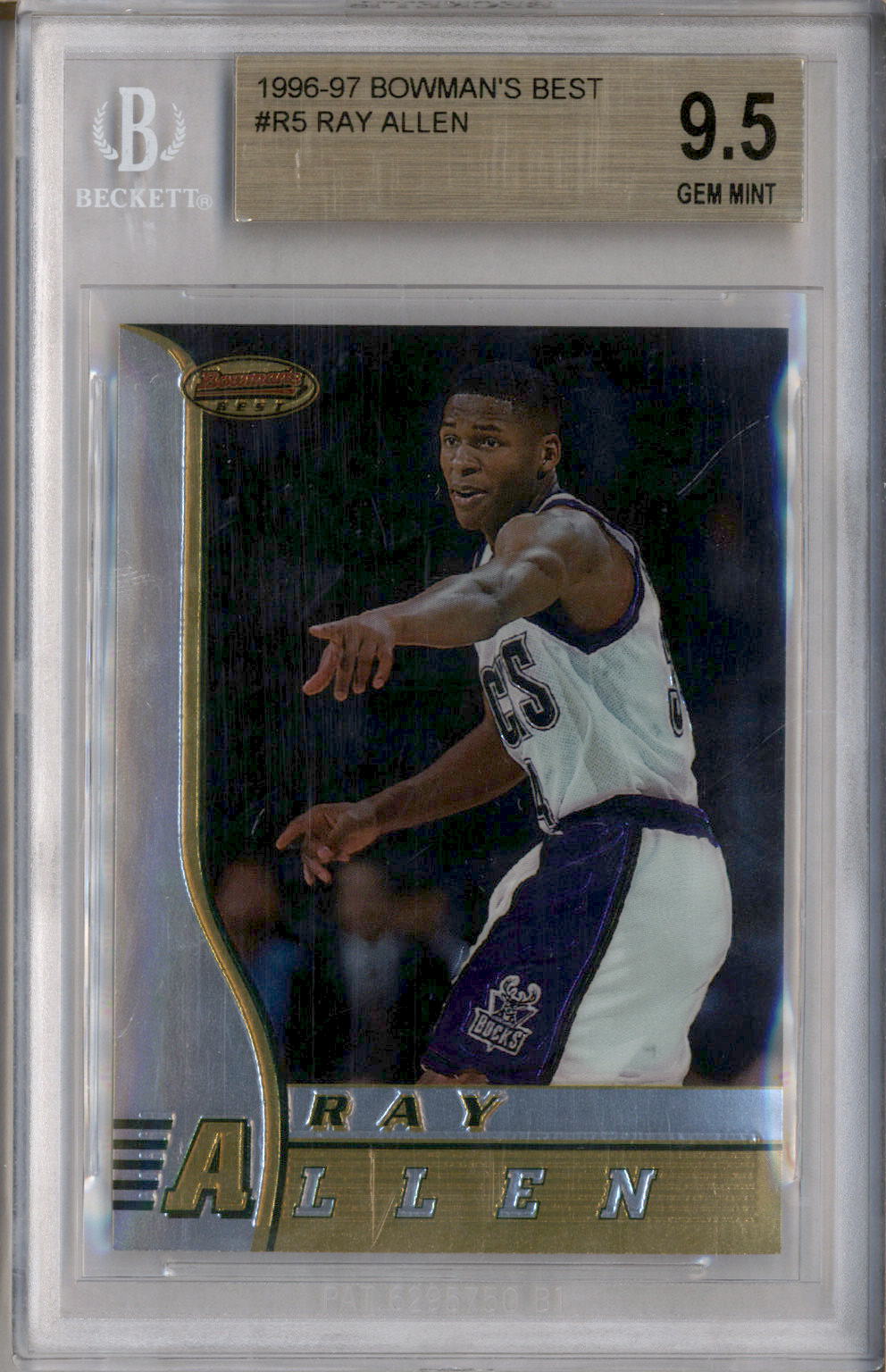 1996-97 Bowman's Best #R5 Ray Allen RC Rookie BGS 9.5 on Fanatics Collect