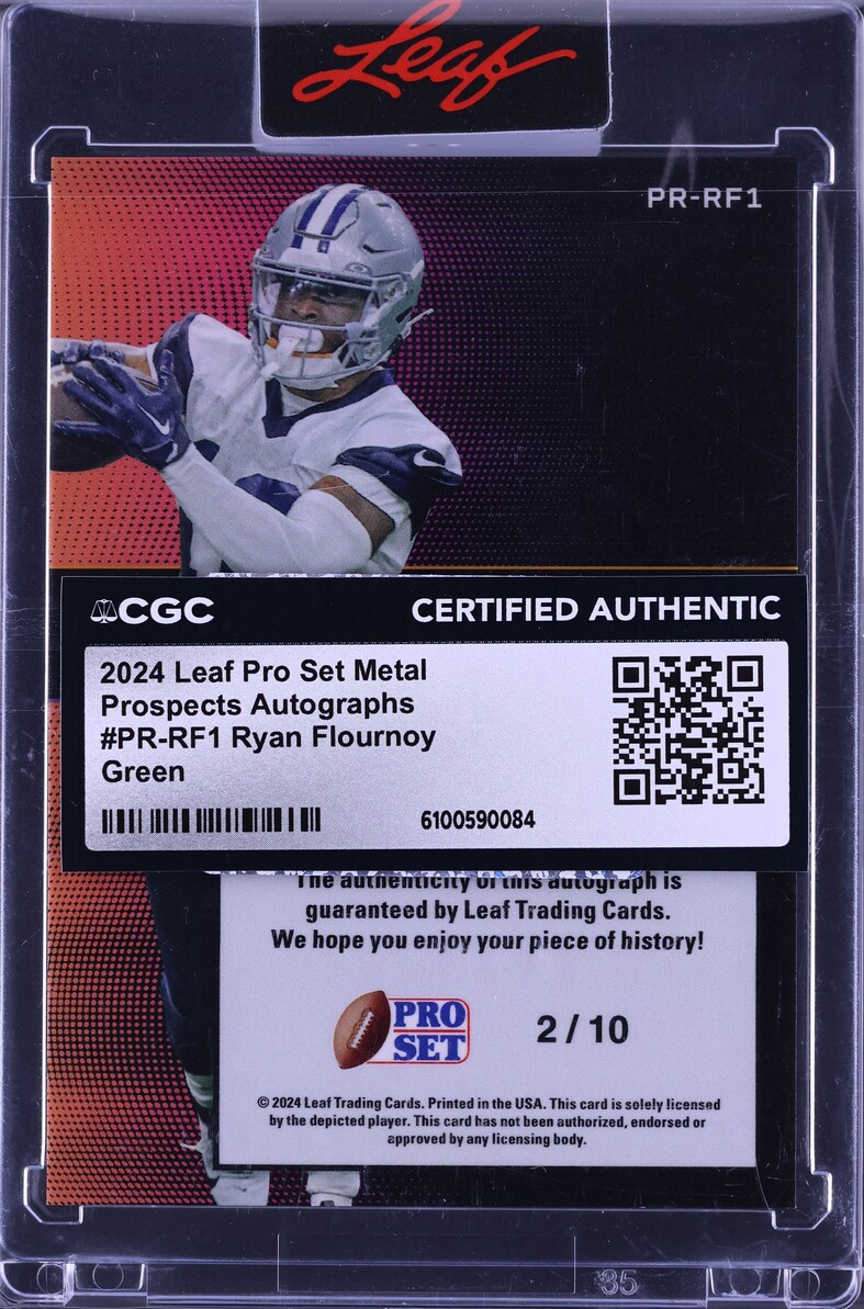 2024 Leaf Pro Set Metal Green Ryan Flournoy ROOKIE AUTO /10 #PR-RF1 CGC ...