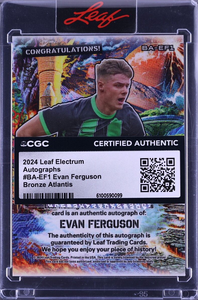 2024 Leaf Electrum Bronze Atlantis Evan Ferguson AUTO #BA-EF1 CGC AUTH ...