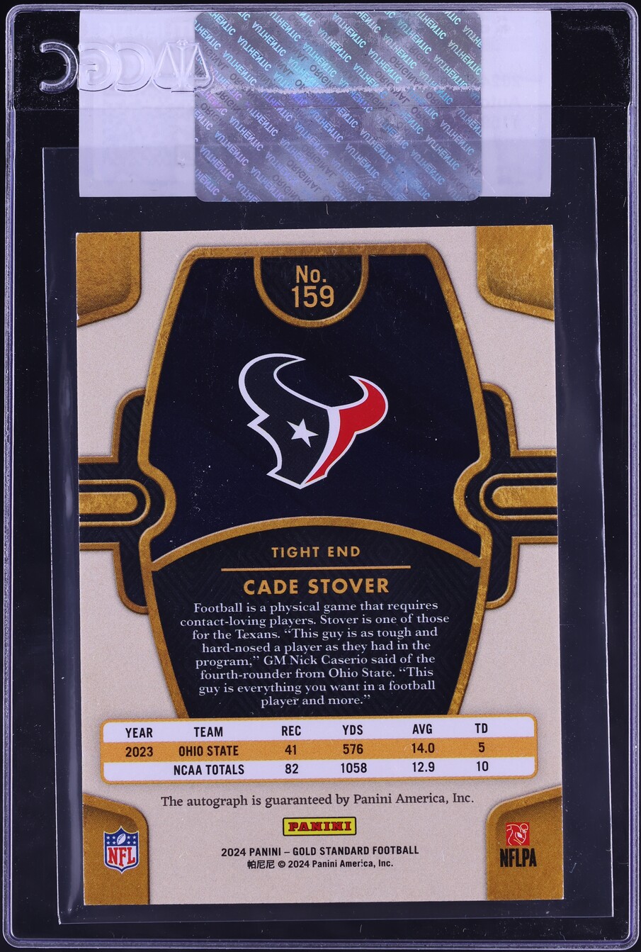 2024 Panini Gold Standard Cade Stover ROOKIE AUTO /299 #159 CGC AUTH on ...