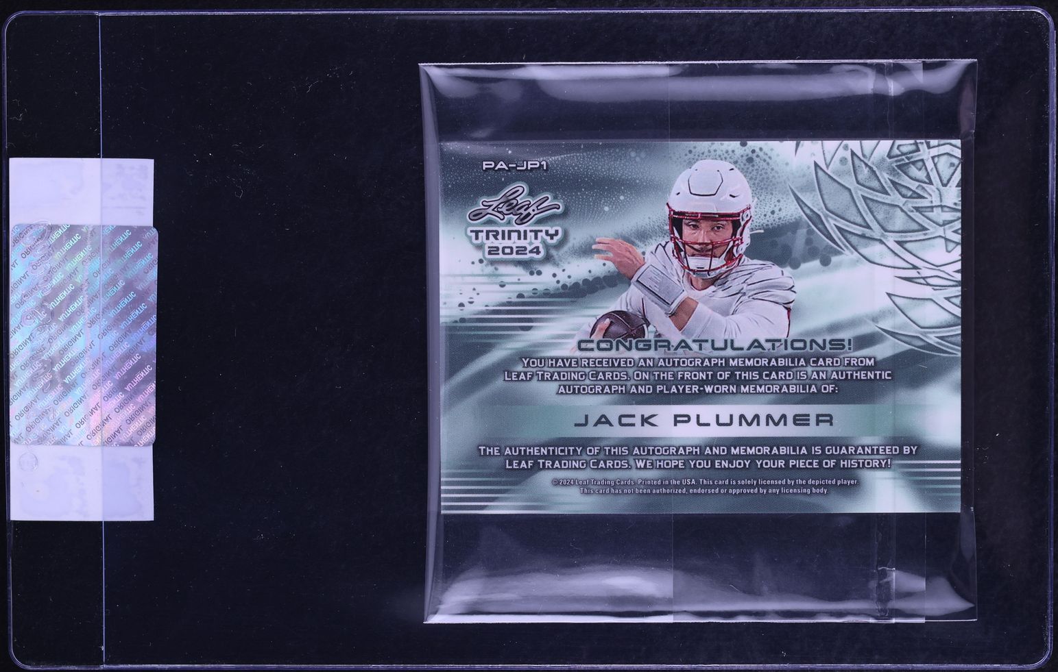 2024 Leaf Trinity Black RXC Jack Plummer ROOKIE PATCH AUTO /7 #PA-JP1 ...