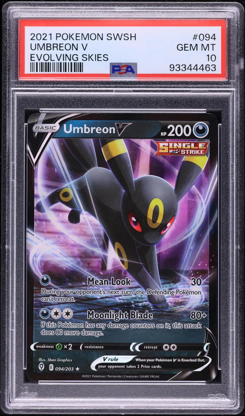 2021 Pokemon Sword & Shield Evolving Skies Umbreon V #94 PSA 10 GEM MINT on Fanatics Collect