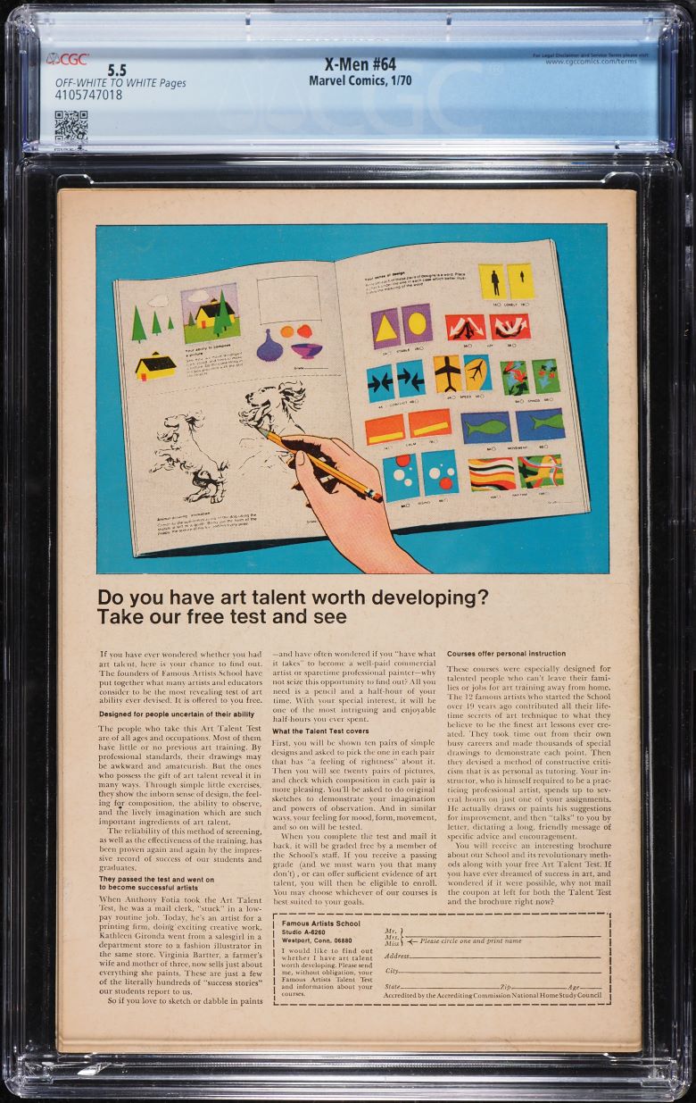 X-Men #64 (Marvel, 1970) CGC 5.5 Off-White To White Pages on Fanatics ...