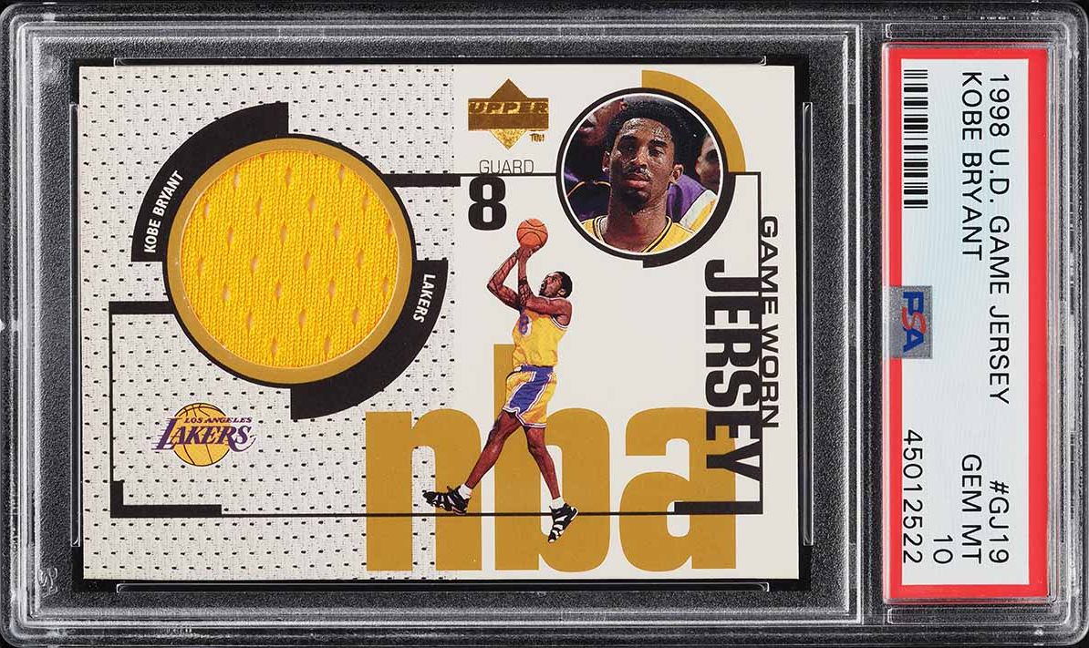 1998 Upper Deck Game Jersey Kobe Bryant PATCH #GJ19 PSA 10 GEM MINT on ...