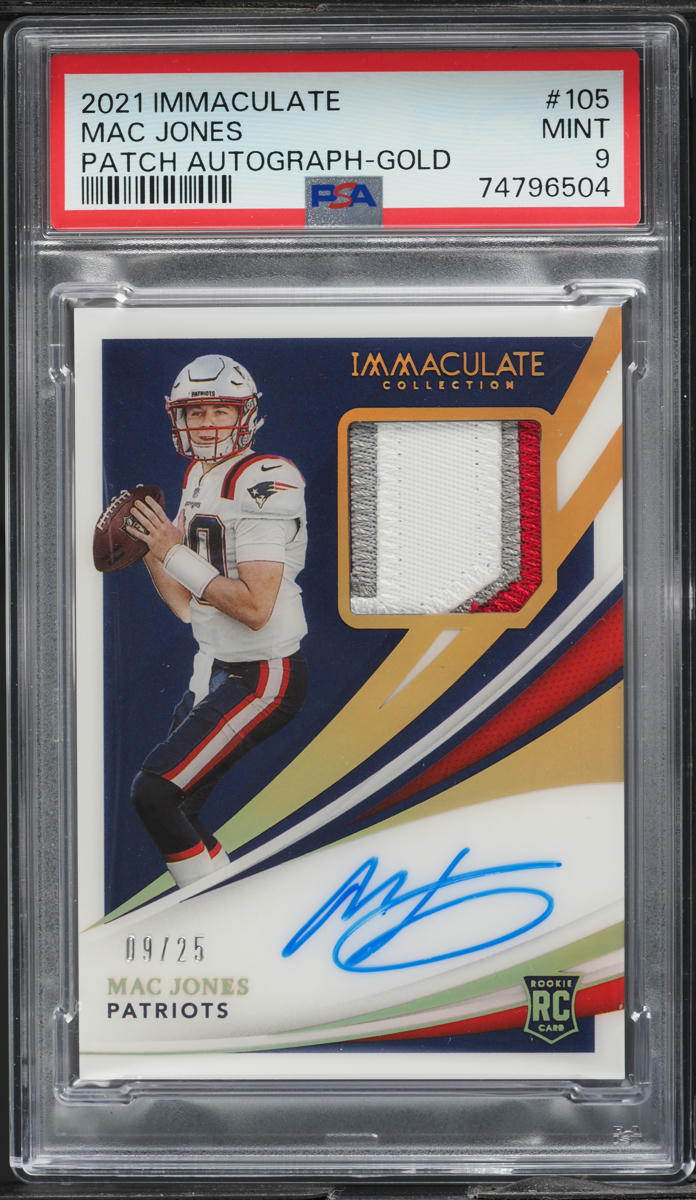2021 Immaculate Collection Gold Mac Jones ROOKIE PATCH AUTO /25 #105 ...