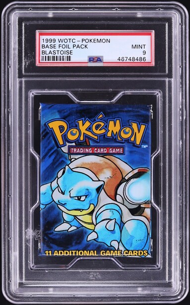 1999 Pokemon Base Set Pack Blastoise Base Foil Pack PSA 9 MINT on ...