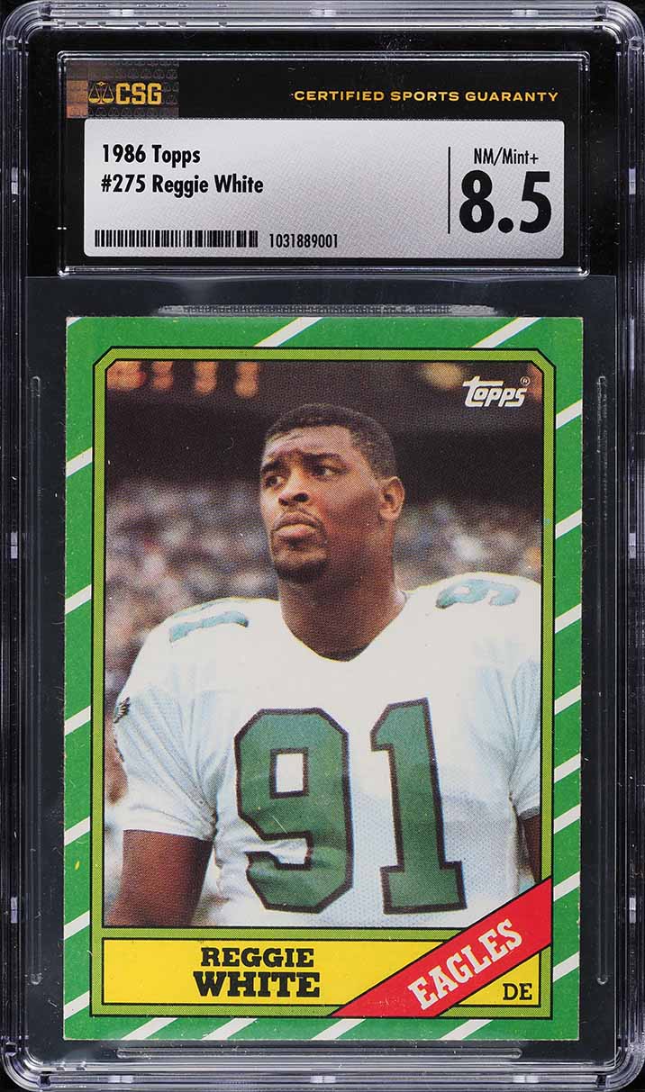 1986 Topps Football Reggie White ROOKIE #275 CSG 8.5 NM-MT+ on Fanatics ...