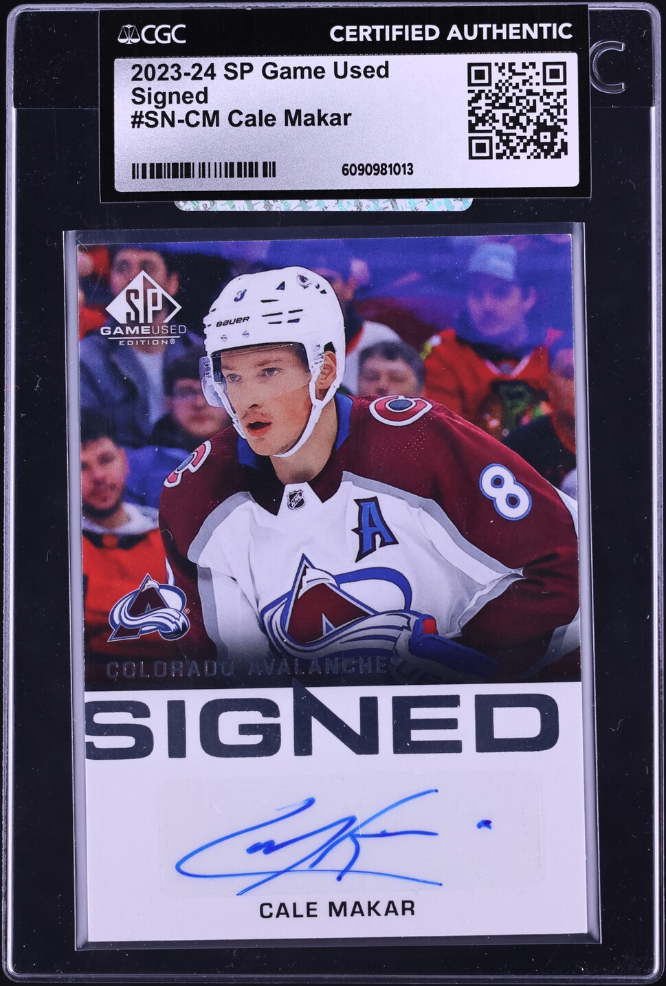 2023 SP Game Used Signed Cale Makar AUTO #SN-CM CGC AUTH on Fanatics Collect