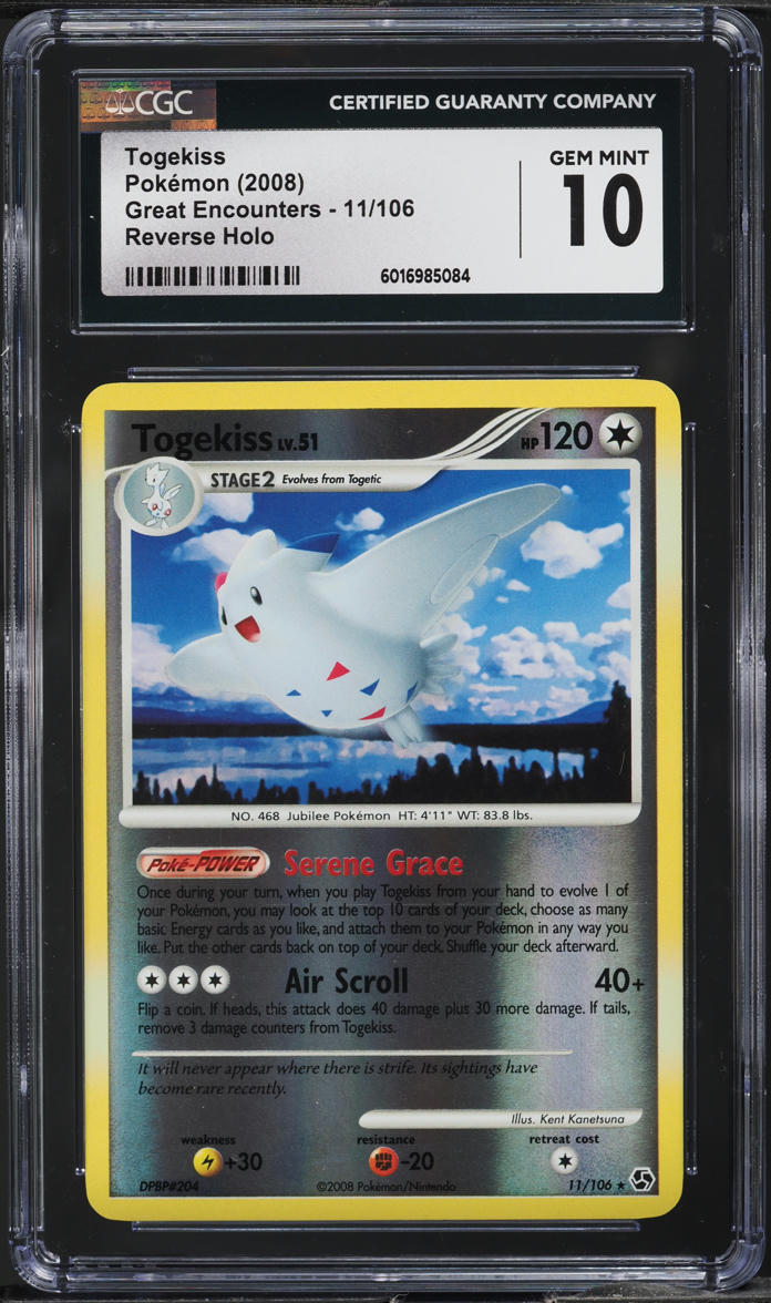 2008 Pokemon Diamond & Pearl Great Encounters Reverse Holo Togekiss #11 CGC 10 on Fanatics Collect
