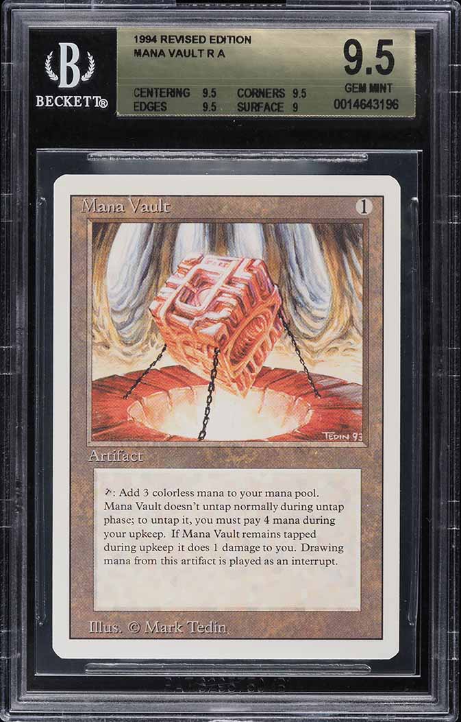 1994 Magic The Gathering MTG Revised Mana Vault BGS 9.5 GEM MINT on ...