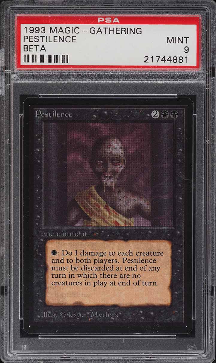 1993 Magic The Gathering MTG Beta Pestilence PSA 9 MINT on Fanatics Collect