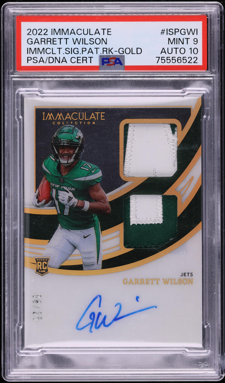 2022 Immaculate Collection Gold Garrett Wilson RC PATCH AUTO DNA 10 /25 ...