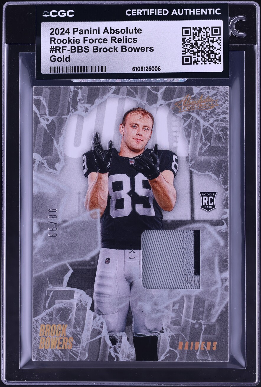 2024 Absolute Force Gold Brock Bowers ROOKIE PATCH /99 #RF-BBS CGC AUTH on Fanatics Collect