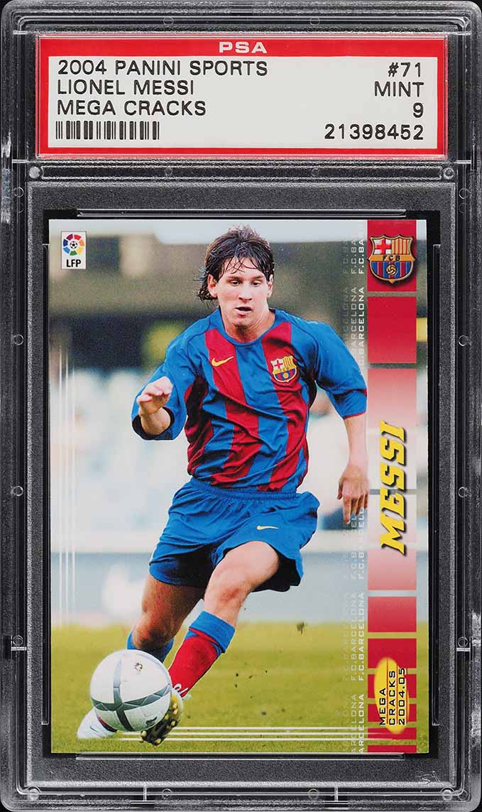 2004 Panini Sports Mega Cracks La Liga Lionel Messi ROOKIE #71 PSA 9 ...