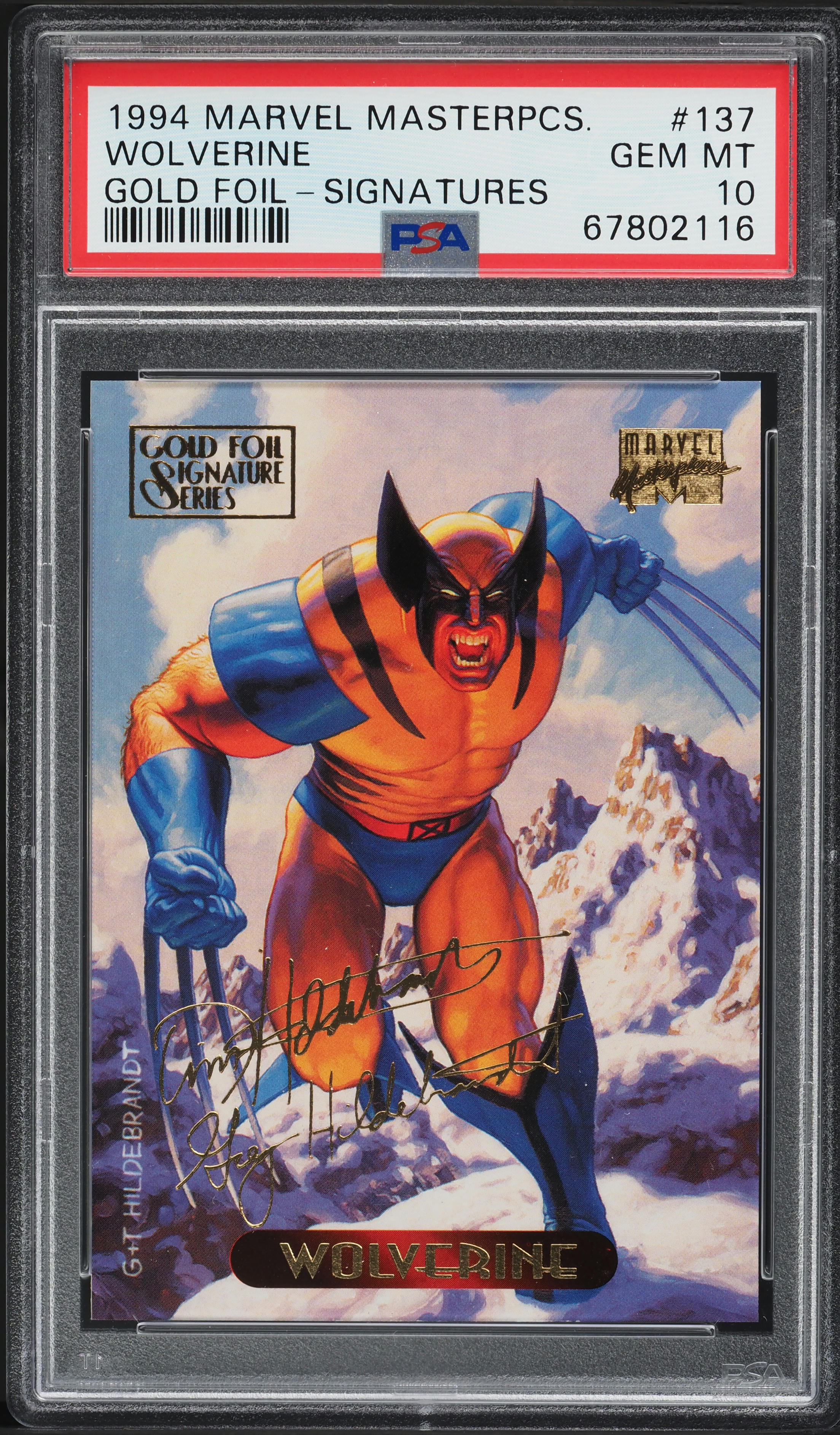 1994 Marvel Masterpieces Gold Foil Signatures Wolverine #137 PSA 10 GEM ...