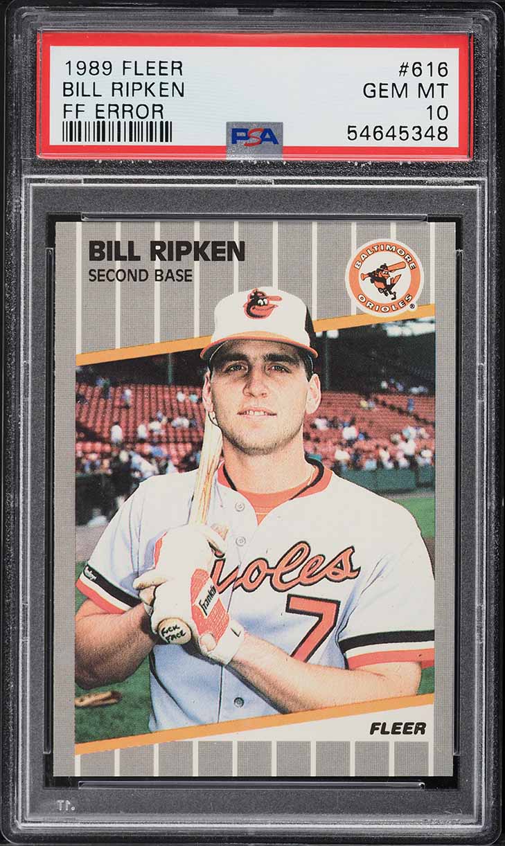 1989 Fleer Bill Ripken ROOKIE, FF ERROR #616 PSA 10 GEM MINT on ...