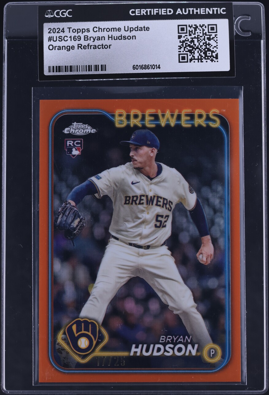 2024 Topps Chrome Update Orange Refractor Bryan Hudson ROOKIE /25 CGC ...