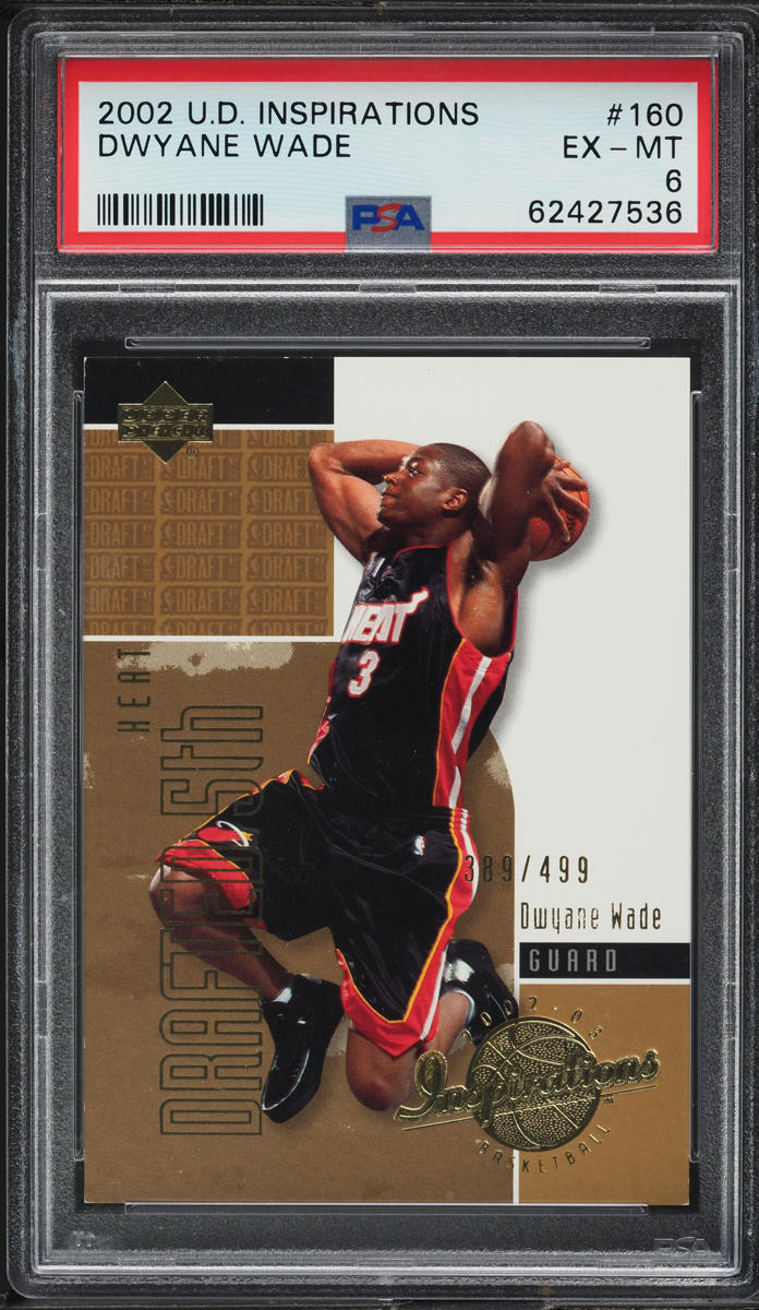 2002 Upper Deck Inspirations Dwyane Wade ROOKIE /499 #160 PSA 6 EXMT on ...