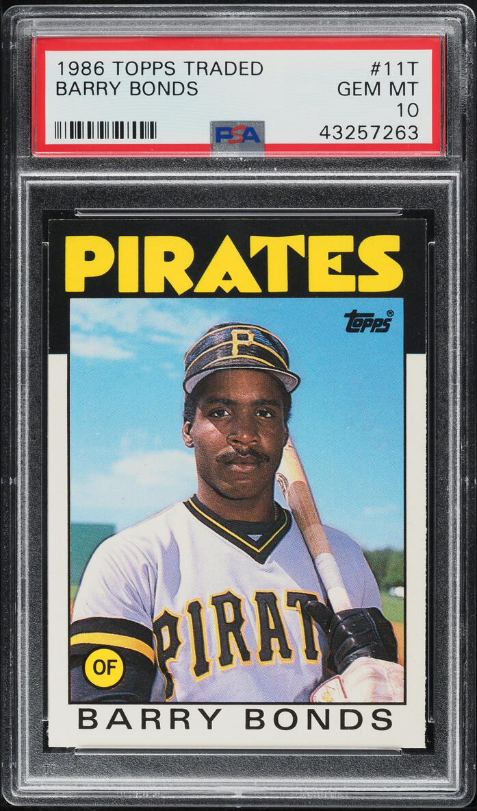 1986 Topps Traded Barry Bonds ROOKIE #11T PSA 10 GEM MINT on Fanatics ...