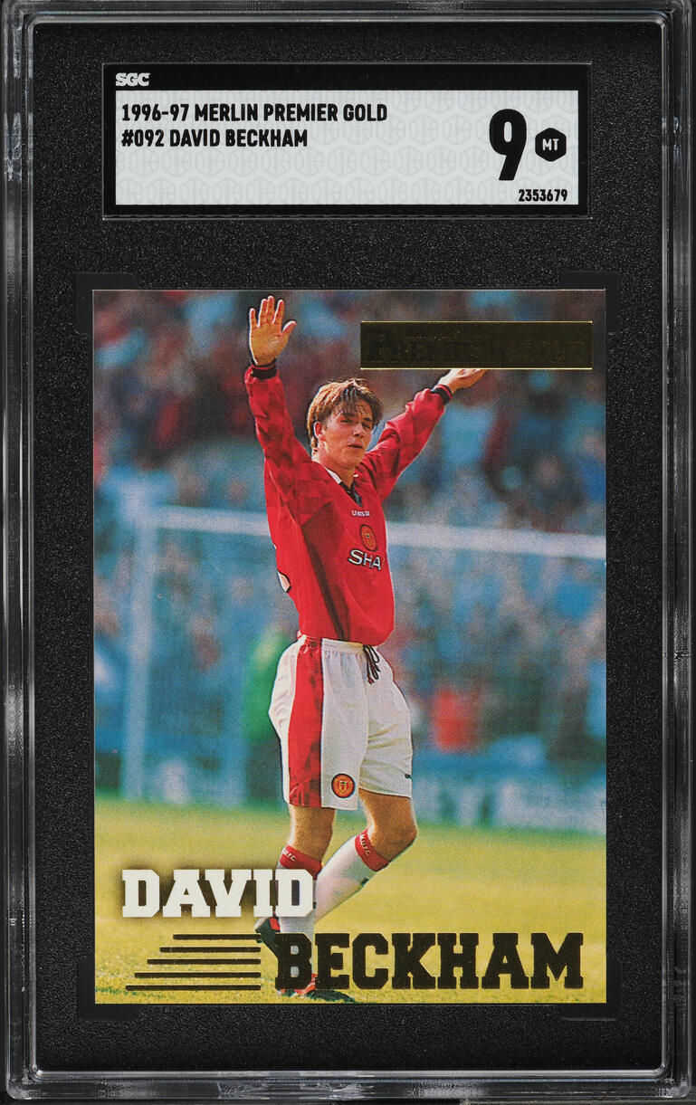 1996 Merlin Premier Gold David Beckham ROOKIE #92 SGC 9 MINT on ...