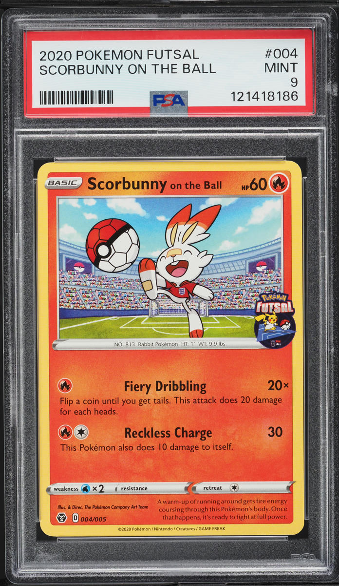 2020 Pokemon Sword & Shield Futsal Scorbunny On The Ball #4 PSA 9 MINT ...