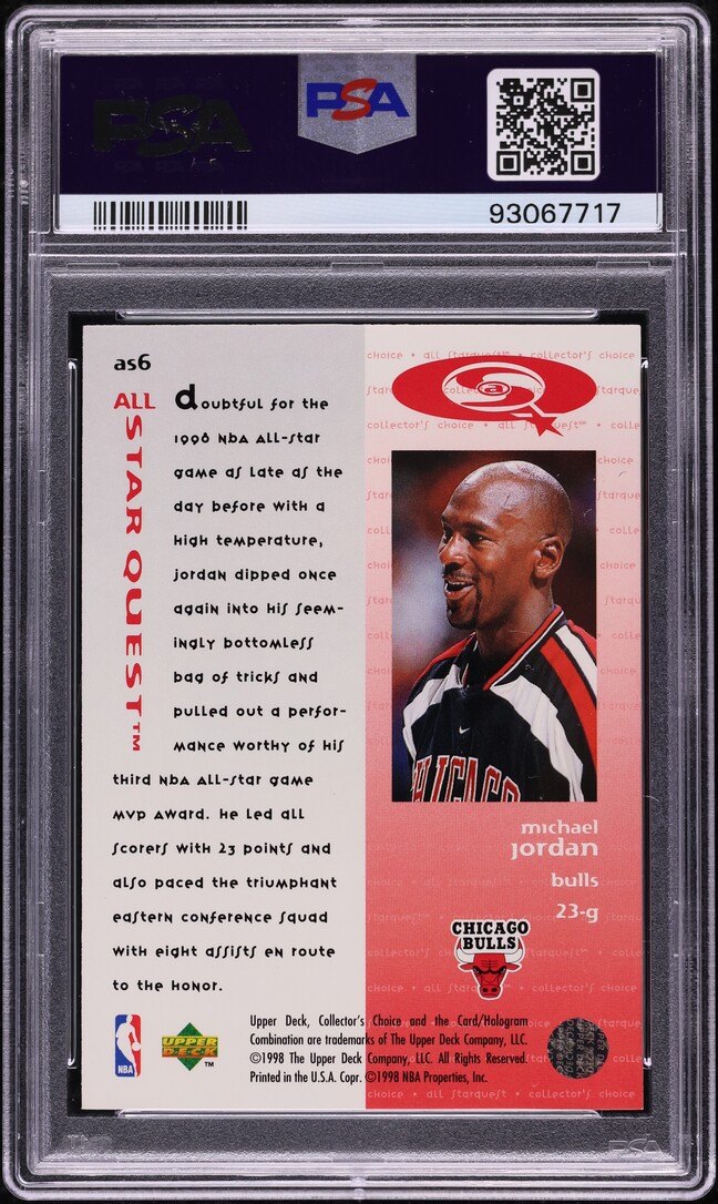 1997 Collector's Choice Factory All Starquest Michael Jordan #AS6 PSA 10 GEM on Fanatics Collect