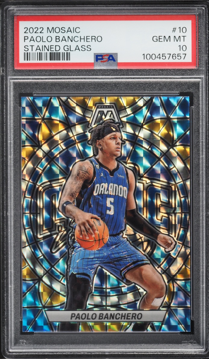 2022 Panini Mosaic Stained Glass Paolo Banchero ROOKIE #10 PSA 10 GEM ...