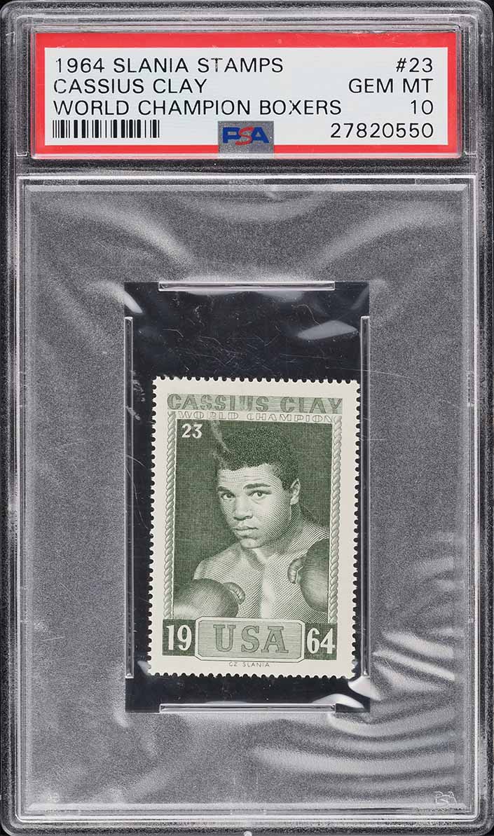1964 Slania Stamps World Champion Boxers Boxing Cassius Clay #23 PSA 10 GEM MINT on Fanatics Collect