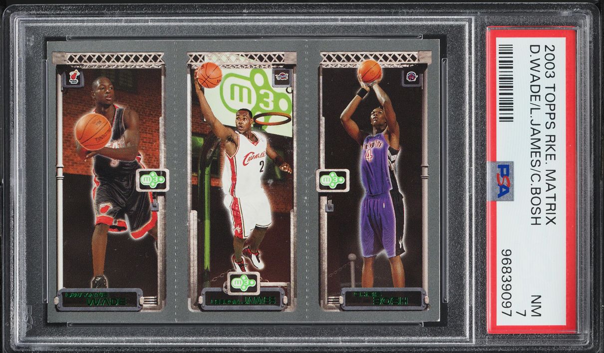 2003 Topps Matrix Dwayne Wade LeBron James Chris Bosh ROOKIE PSA 7 NRMT ...