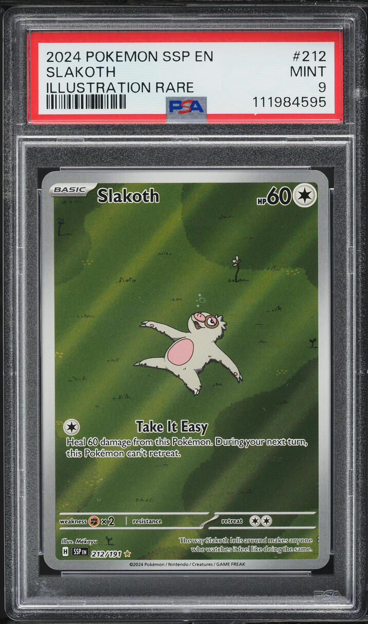 2024 Pokemon Scarlet & Violet Surging Sparks IR Slakoth #212 PSA 9 MINT ...