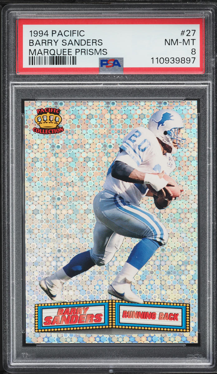 1994 Pacific Marquee Prisms Barry Sanders #27 PSA 8 NM-MT on Fanatics ...