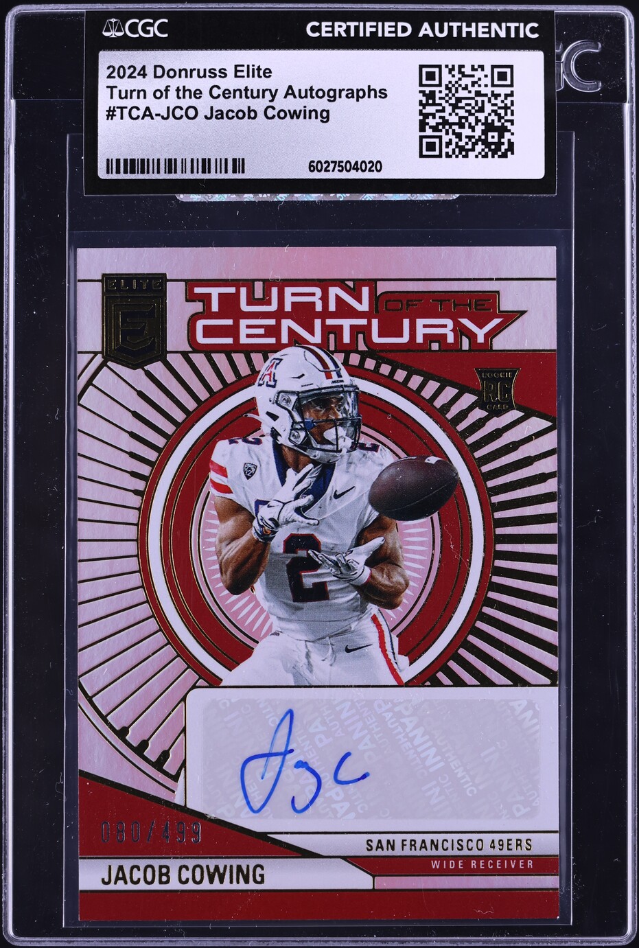 2024 Donruss Elite Turn Of The Century Jacob Cowing ROOKIE AUTO /499 ...