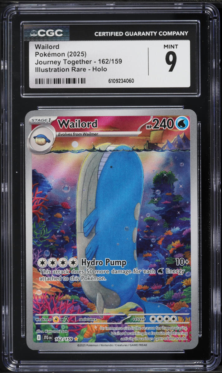 2025 Pokemon Scarlet & Violet Journey Together IR Wailord #162 CGC 9 ...
