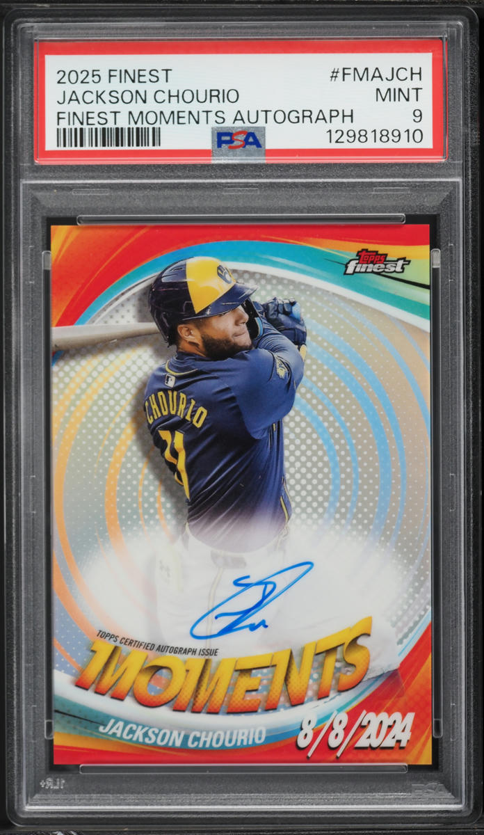 2025 Finest Moments Jackson Chourio AUTO #FMA-JCH PSA 9 MINT on ...